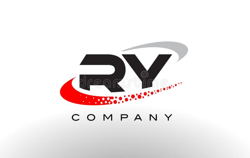 RY Modern Letter Logo Design with Red Dotted Swoosh Stock Vector ...
