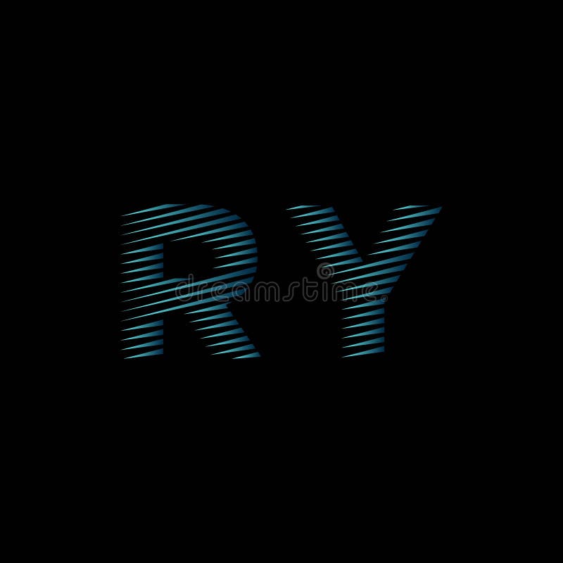 RY Monogram Lines Style Blue Light Vector Stock Vector - Illustration ...