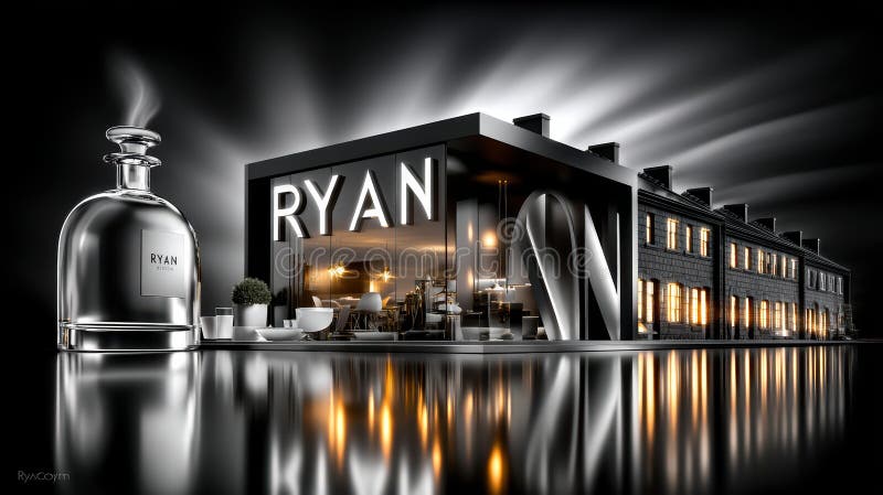 RYAN Name Engraved into Smooth Mirrored Surfaces with Elegant ...
