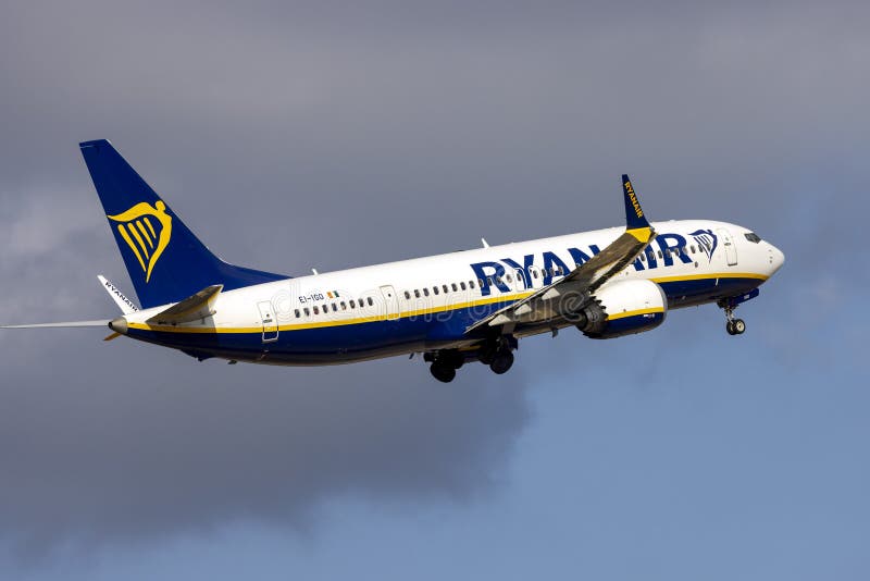 Ryanair 737 MAX taking off editorial stock photo. Image of airport ...