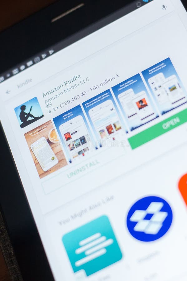 Kindle App Icon on Apple IPhone Screen Editorial Stock Photo - Image of ...