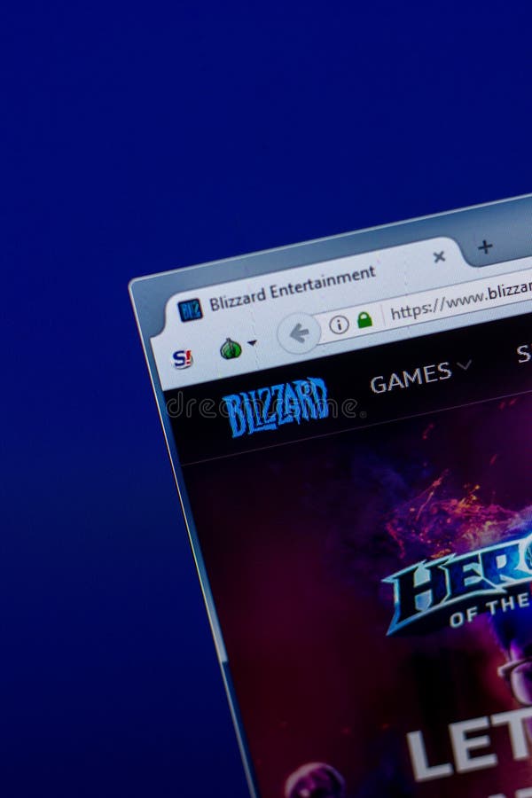 Ryazan, Russia - April 16, 2018 - Homepage of Blizzard Website on the ...
