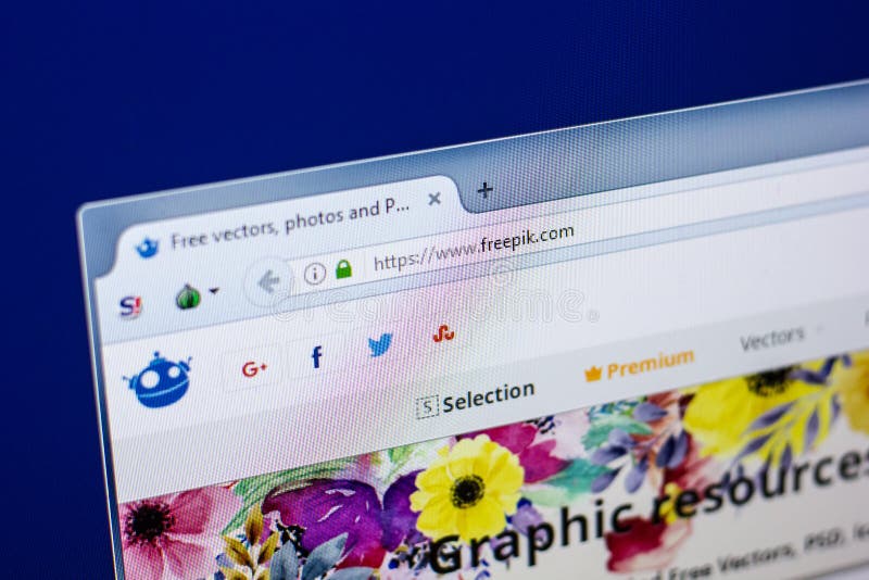 Ryazan, Russia - April 29, 2018: Homepage of Freepik Website on the ...