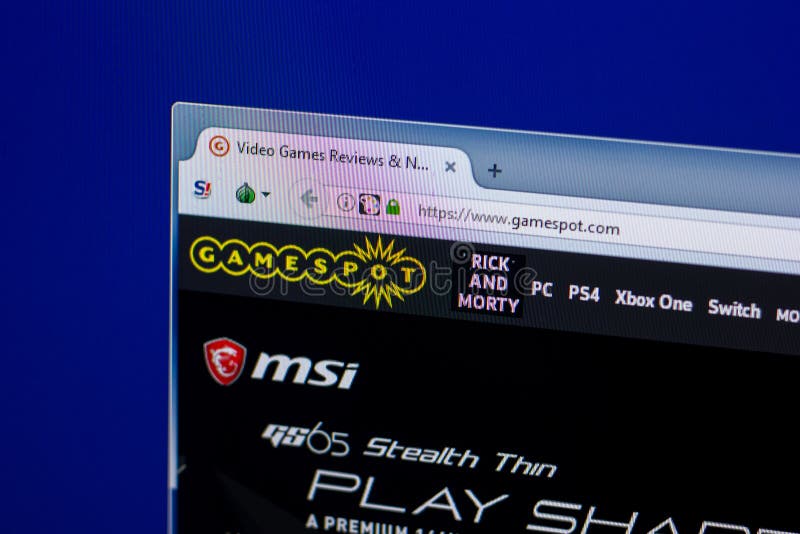 Ryazan, Russia - April 16, 2018 - Homepage of Gamespot Website on the ...