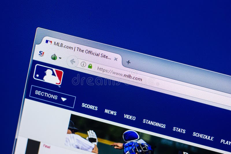 Ryazan, Russia - April 29, 2018: Homepage of MLB Website on the Display ...