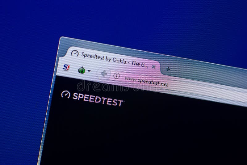 Ryazan, Russia - April 16, 2018 - Homepage of SpeedTest Service on the ...