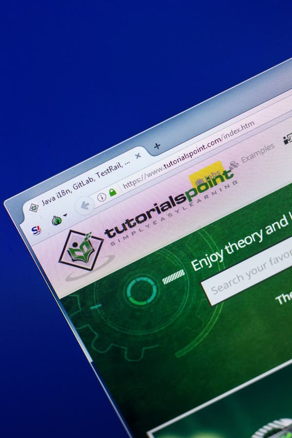 Ryazan, Russia - April 29, 2018: Homepage of Tutorialspoint Website on ...