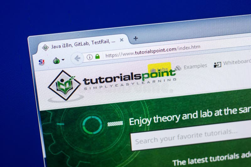 Ryazan, Russia - April 29, 2018: Homepage of Tutorialspoint Website on ...