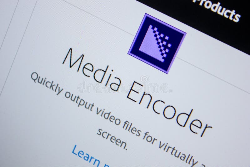 Ryazan, Russia - July 11, 2018: Adobe Media Encoder, Software Logo on ...