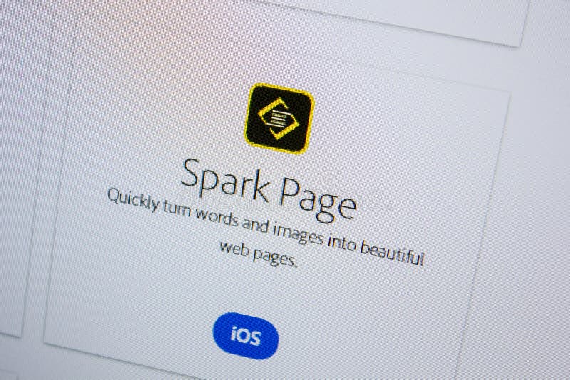 Ryazan, Russia - July 11, 2018: Adobe Spark Page, Software Logo on the ...
