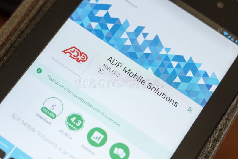 Ryazan, Russia - July 03, 2018: ADP Mobile Solutions Mobile App on the ...