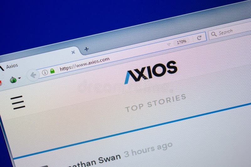 Ryazan, Russia - June 26, 2018: Homepage of Axios Website on the ...