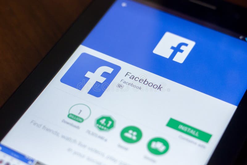 Ryazan, Russia - March 21, 2018 - Facebook App Logo on a Display of ...