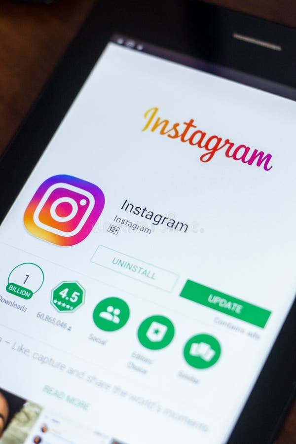 Ryazan, Russia - March 21, 2018 - Instagram Mobile App on a Display of ...