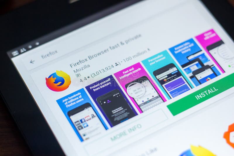 Ryazan, Russia - March 21, 2018 - Mozilla Firefox Browser Icon in the ...