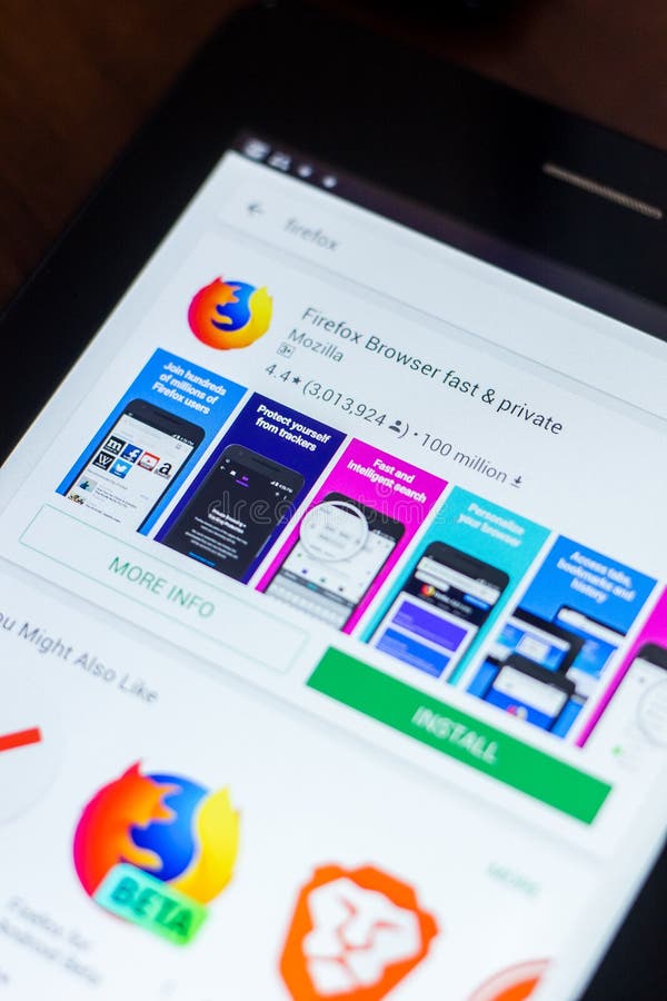 Ryazan, Russia - March 21, 2018 - Mozilla Firefox Browser Icon in the ...