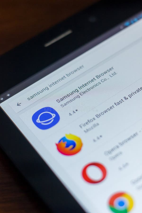 Ryazan, Russia - March 21, 2018 - Samsung Internet Browser Icon in a ...