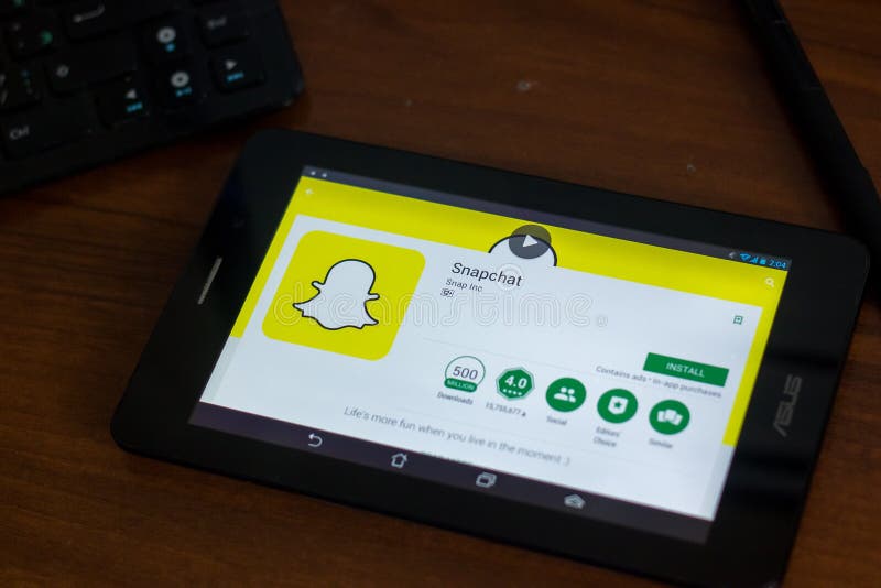 Ryazan, Russia - March 21, 2018 - Snapchat App on a Display of Tablet ...