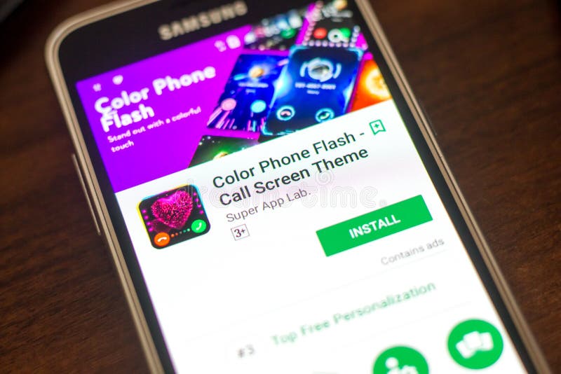 Ryazan, Russia - May 04, 2018: Color Phone Flash Mobile App on the ...