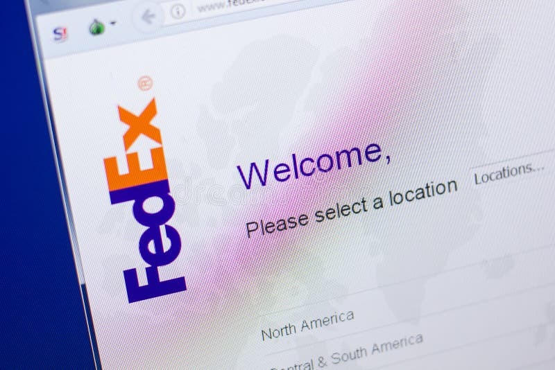 Ryazan, Russia - May 13, 2018: Fedex Website on the Display of PC, Url ...