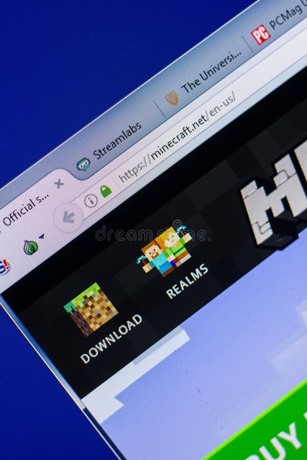 Ryazan, Russia - May 20, 2018: Homepage of MineCraft Website on the ...