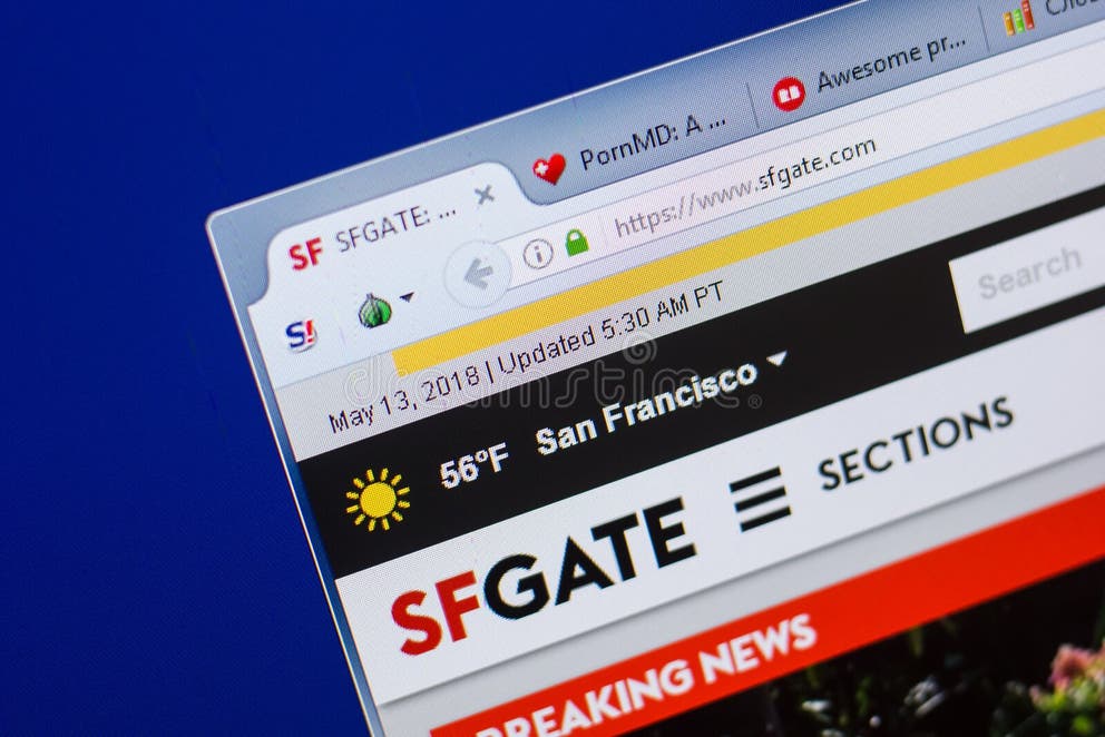 Ryazan, Russia - May 13, 2018: SFGate Website on the Display of PC, Url ...