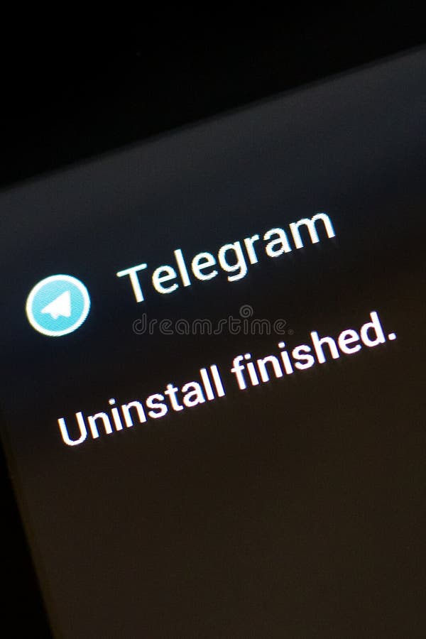 Ryazan, Russia - May 03, 2018: Uninstall Telegram App Message Window on ...
