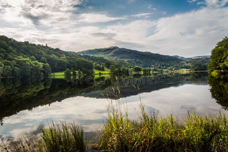 Rydal Water Lake District with Clear Reflection Stock Photo - Image of ...