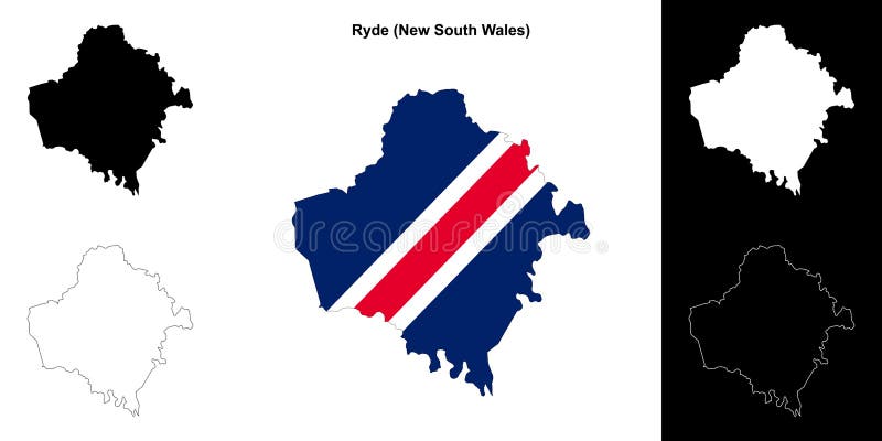 Ryde outline map stock vector. Illustration of detailed - 334791000