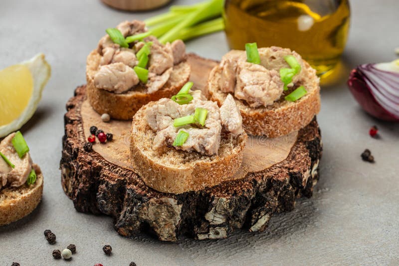 Rye Bread Cod Liver Spread. Sandwich with Cod Liver on Rye Bread on a ...