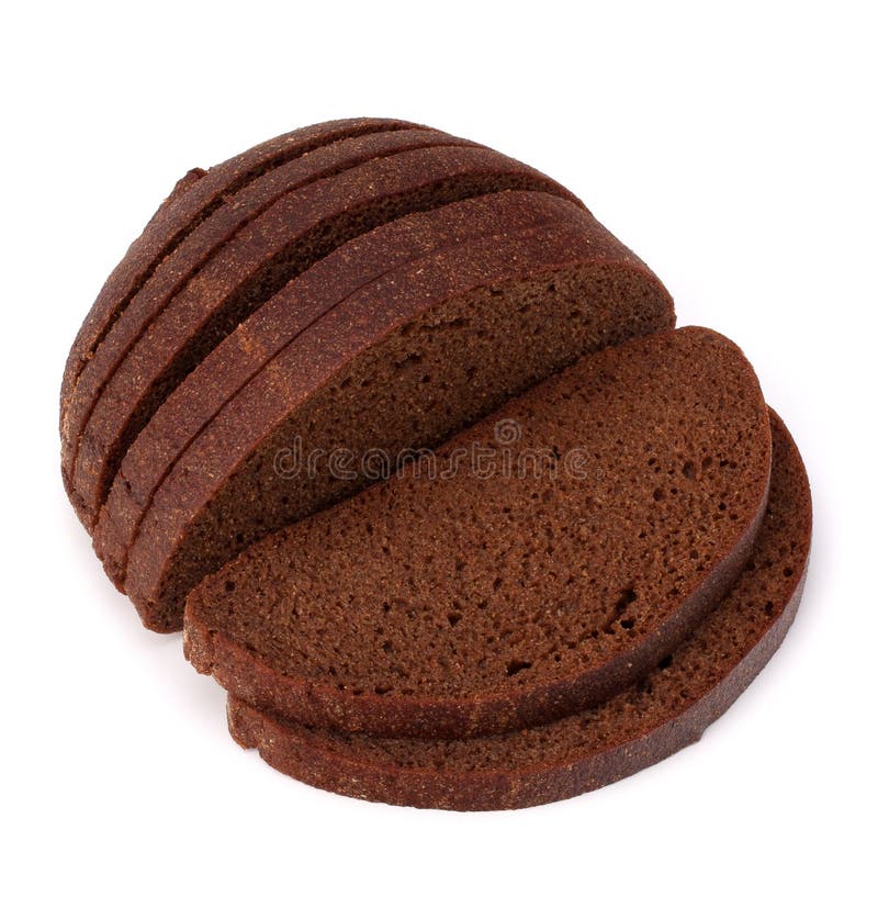 Rye Bread Isolated on White Background Stock Photo - Image of bread ...