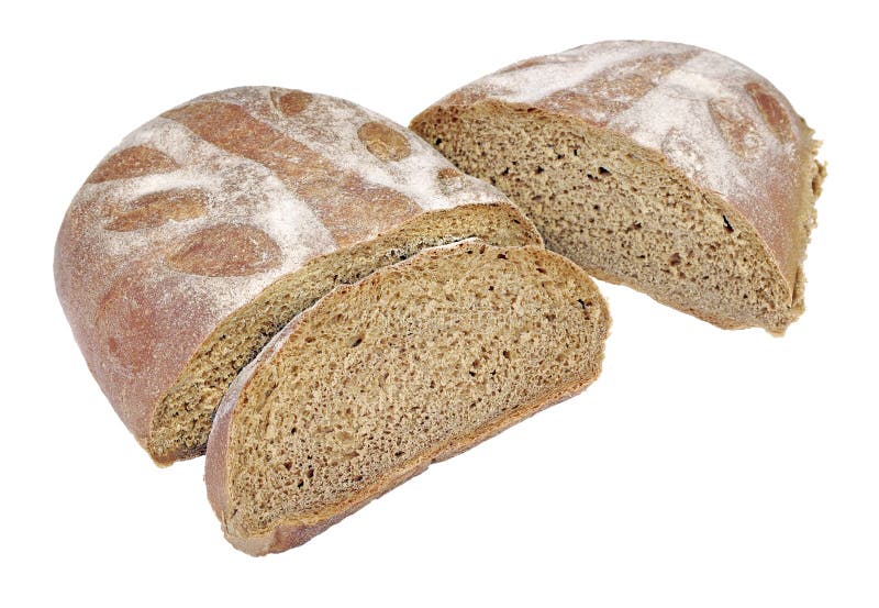 Rye Bread Loaf Isolated on White Stock Photo - Image of eating, pastry ...
