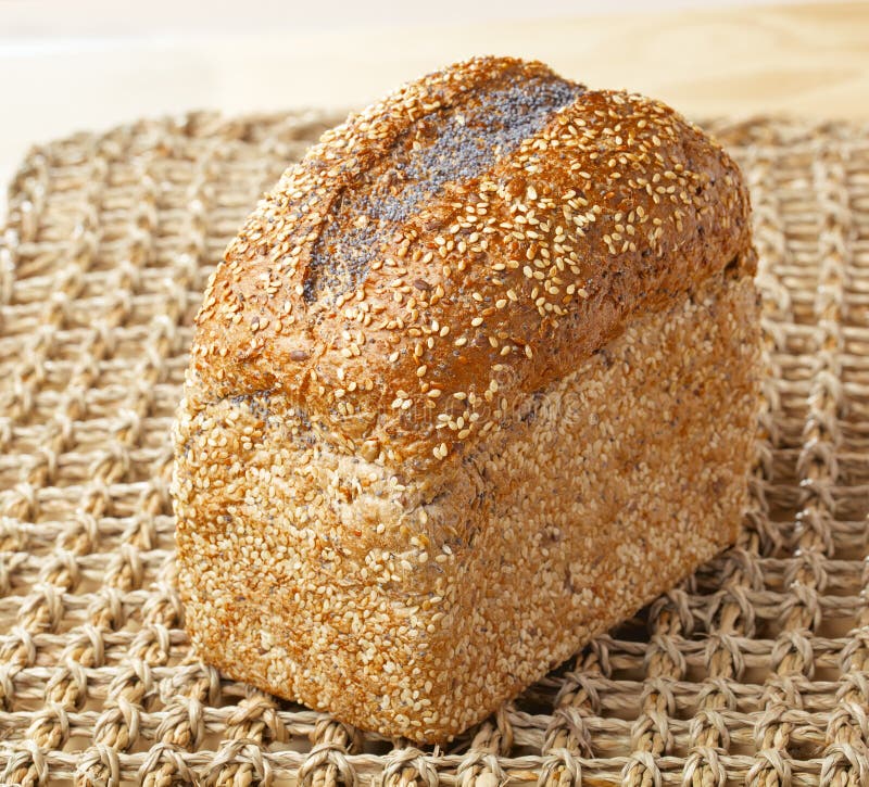 Rye Bread Loaf On Wooden Table Stock Image - Image of bakery, detail ...