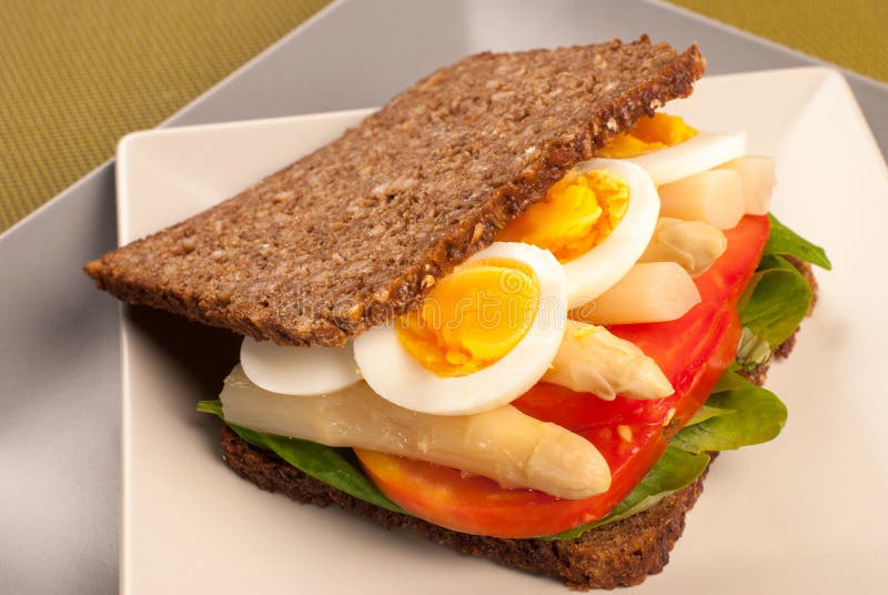 Big German Rye Bread Sandwich Stock Photo - Image of healthy, lettuce ...