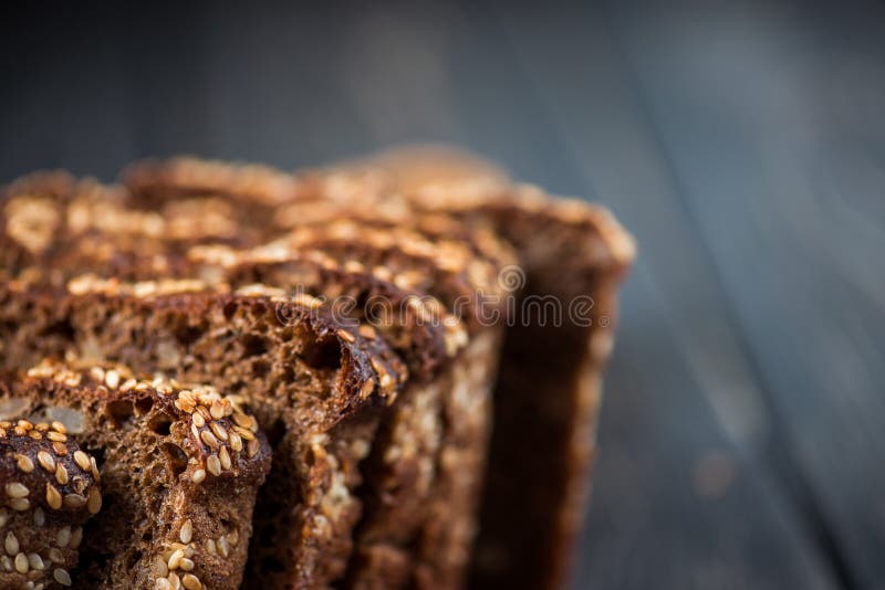 Rye bread with sesame stock photo. Image of healthy - 105174688