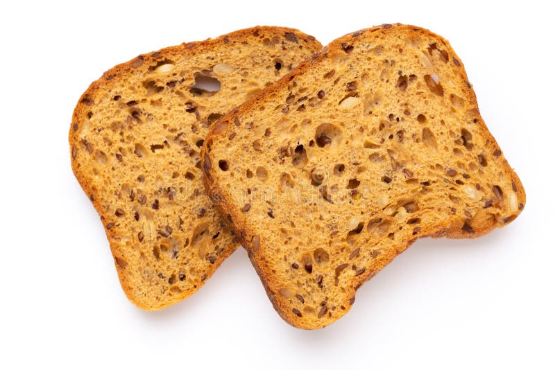 Rye Bread Slice on a White Background Stock Image - Image of fresh ...