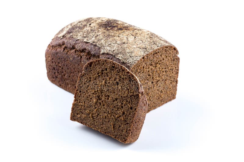 Rye Bread Slices Isolated on White Background Stock Image - Image of ...