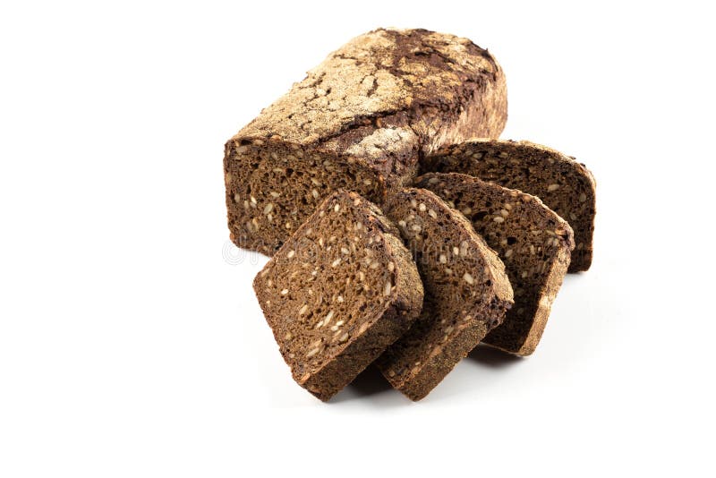 Rye Bread Slices Isolated on White Background Stock Photo - Image of ...