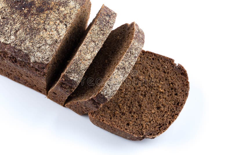 Rye Bread Slices Isolated on White Background Stock Photo - Image of ...