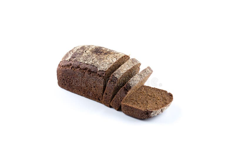 Rye Bread Slices Isolated on White Background Stock Photo - Image of ...