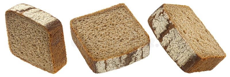 Rye Bread Slices Isolated on White Background, Full Depth of Field ...