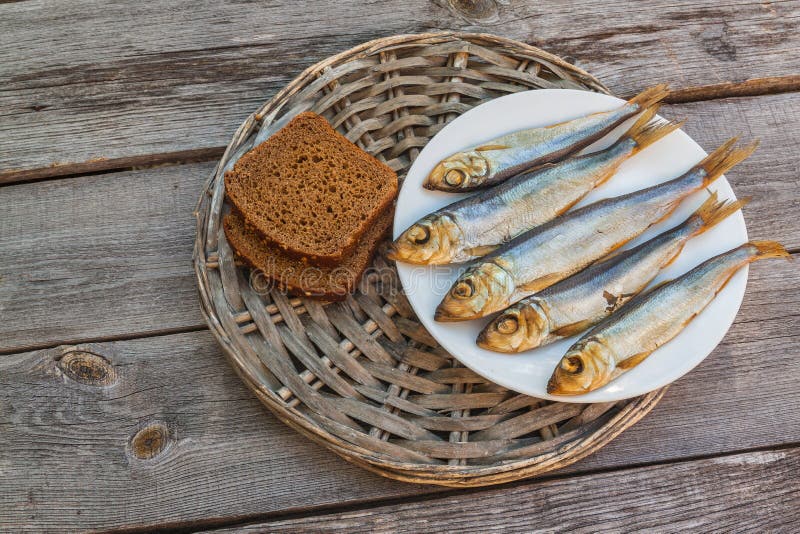Rye bread and smoked fish stock image. Image of dinner - 84101137