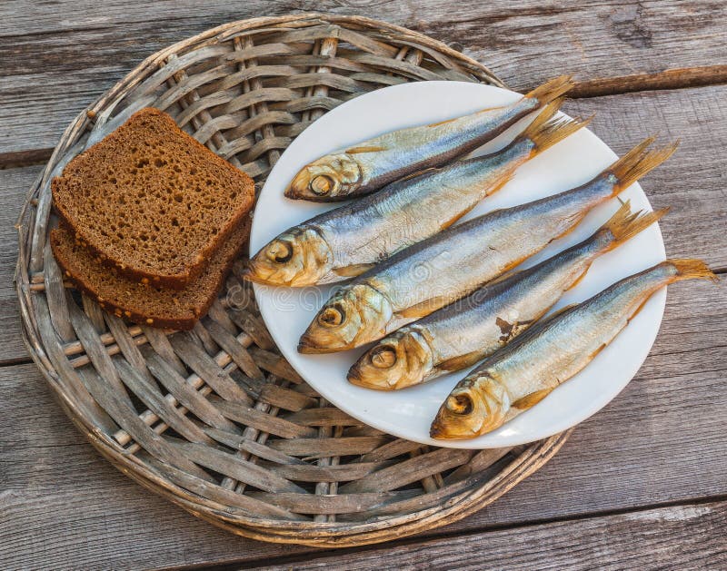 Rye bread and smoked fish stock image. Image of lunch - 84102057