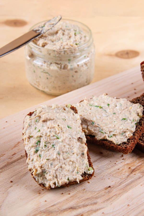 Rye bread with spread stock photo. Image of beige, dark - 299481064