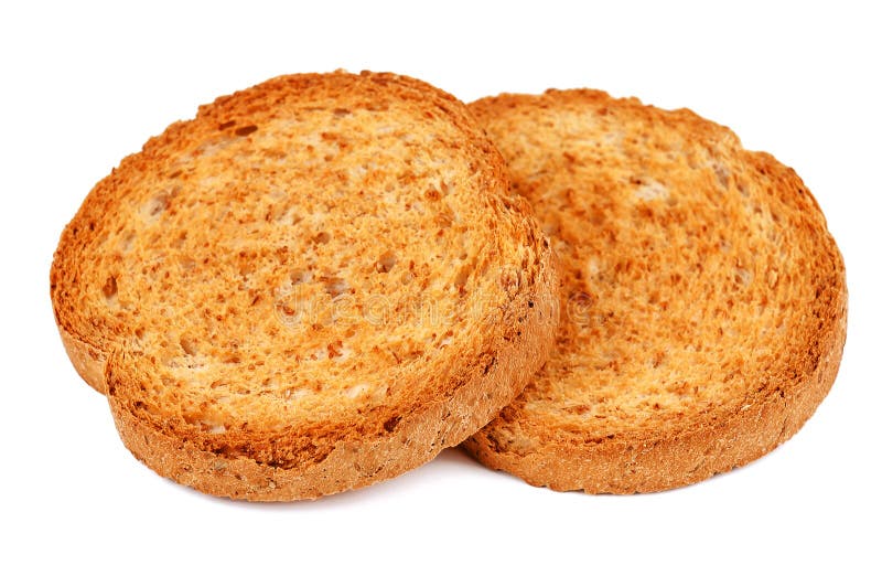 Rye Bread, Toast Crackers on White Stock Photo - Image of piece ...