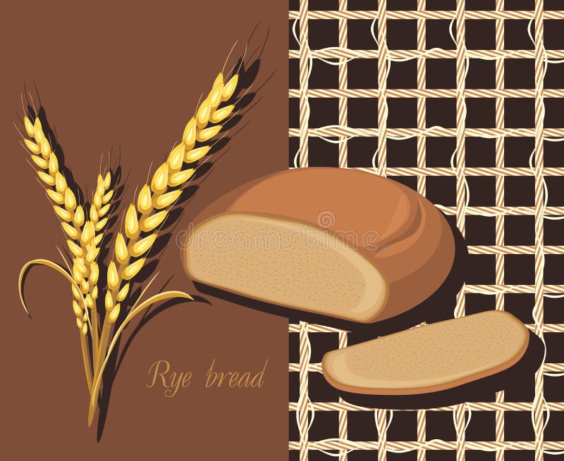 Rye Bread and Wheat Ears. Label for Design Stock Vector - Illustration ...