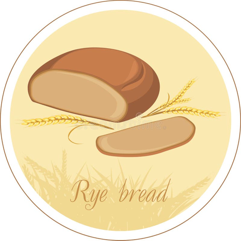 Rye Bread and Wheat Ears. Label Stock Vector - Illustration of baker ...