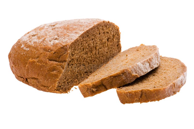 Rye Bread on White Background Stock Photo - Image of crusty, breakfast ...