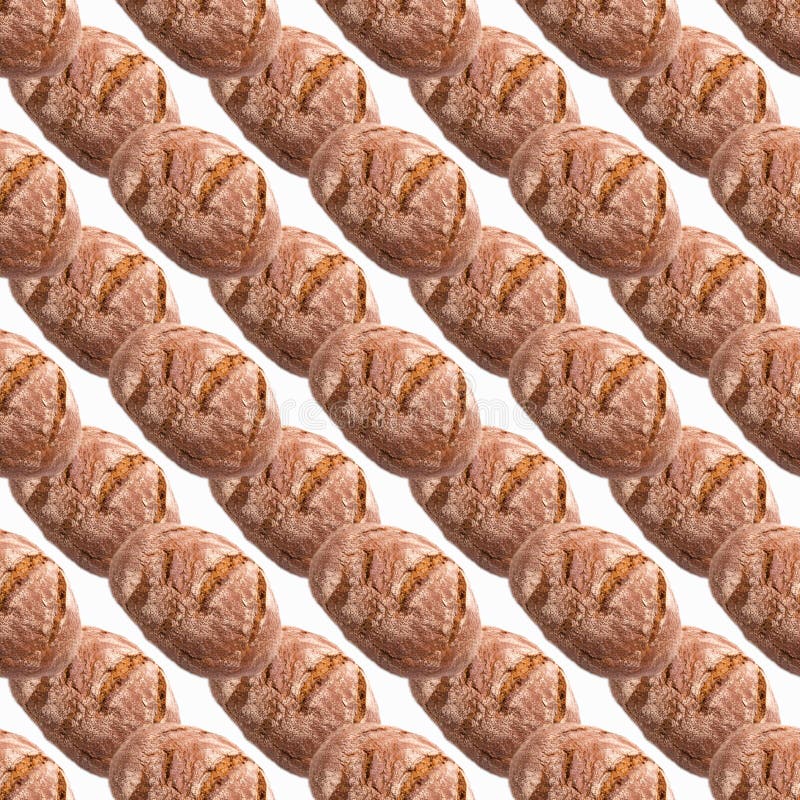 Rye Bread on White Background, Seamless Pattern, Close-up, Template ...