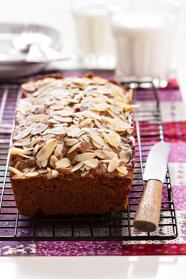 Rye Cake with Apples and Almonds Stock Image - Image of snack, almond ...